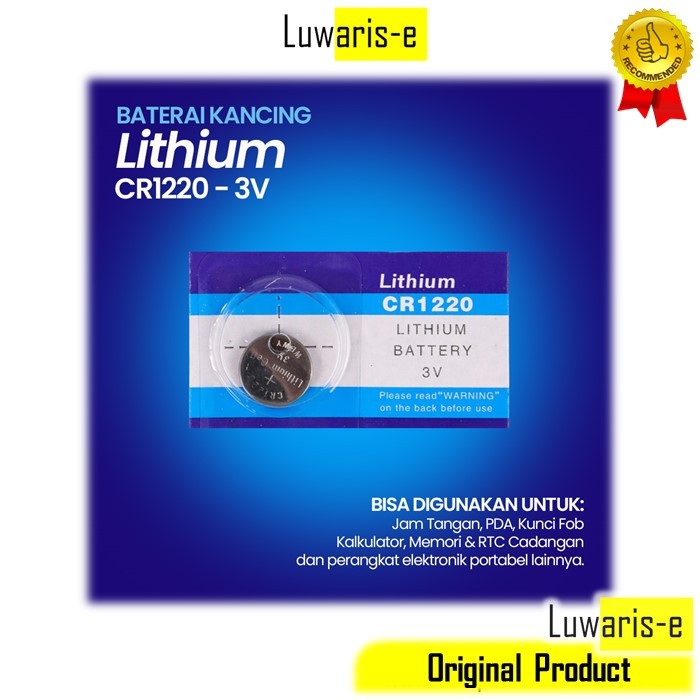 Jual Baterai Kancing CR1220 CMOS Lithium Cell Battery CR 1220 3V Bulat | Shopee Indonesia