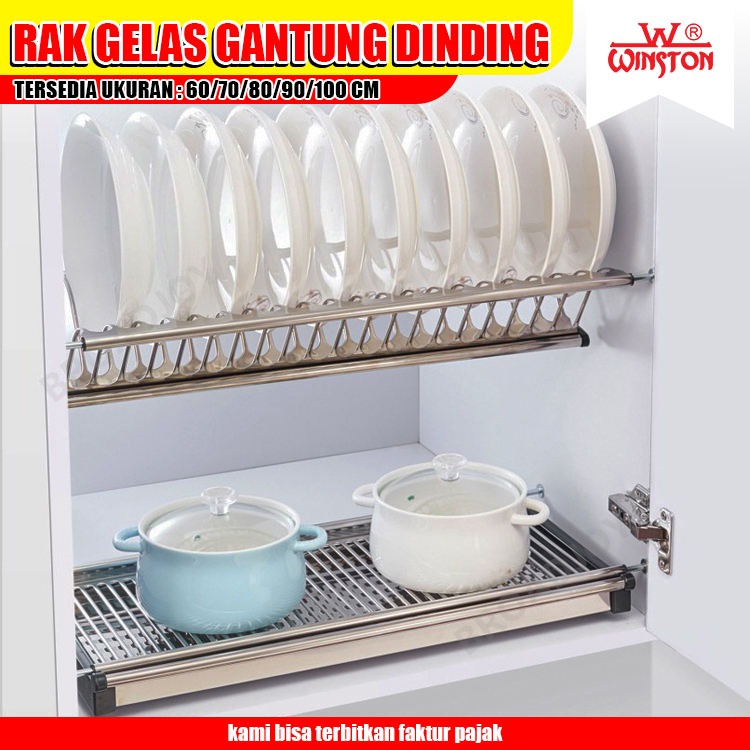Jual Rak Piring Gantung Stainless Winston SS for Kitchen Cabinet Rak ...