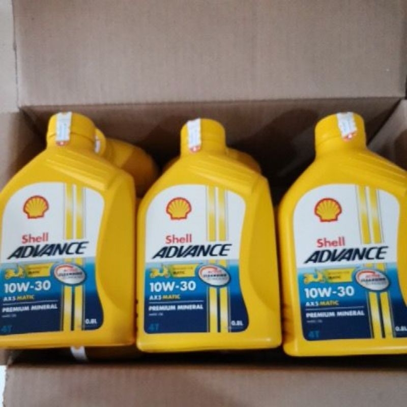 Jual oli shell advance AX5 matic 800 mil 10W-30 isi 12 botol (DUS) | Shopee Indonesia