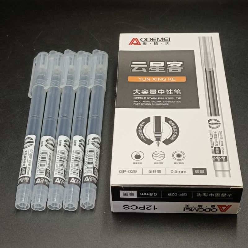 Jual PEN GEL AODEMEI GP-029 TINTA WARNA HITAM ISI 12PCS | Shopee Indonesia