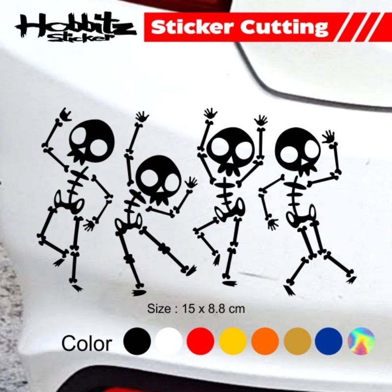 Jual Stiker Cutting Gambar Kartun Lucu Model Tengkorak Joget Bahan ...