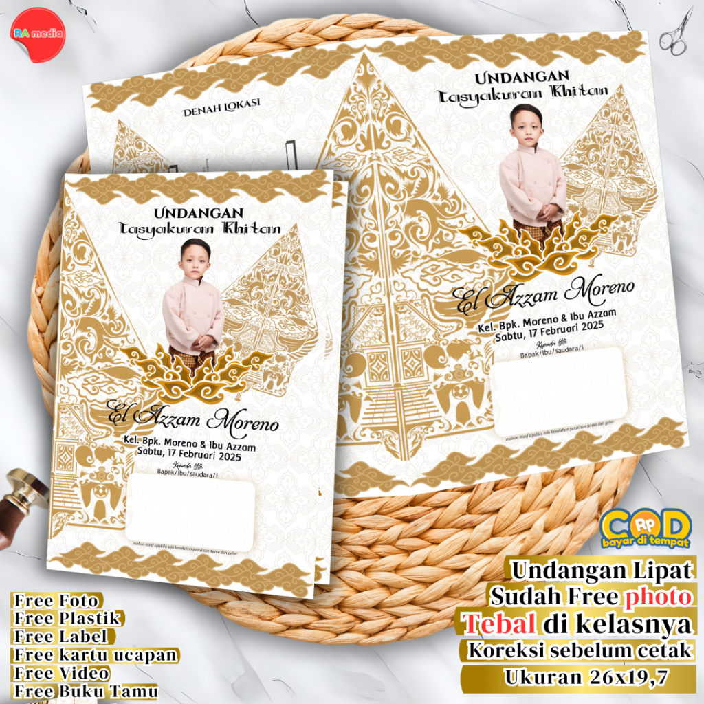 Jual undangan sunatan khitanan harga murah unik proses cepat minimal ...