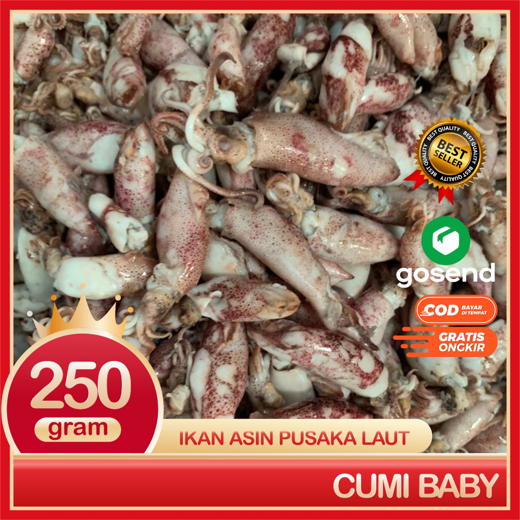 Jual Cumi Baby Ikan Asin Cumi Rebus Super Bersih Segar Dan Fersh 250 ...