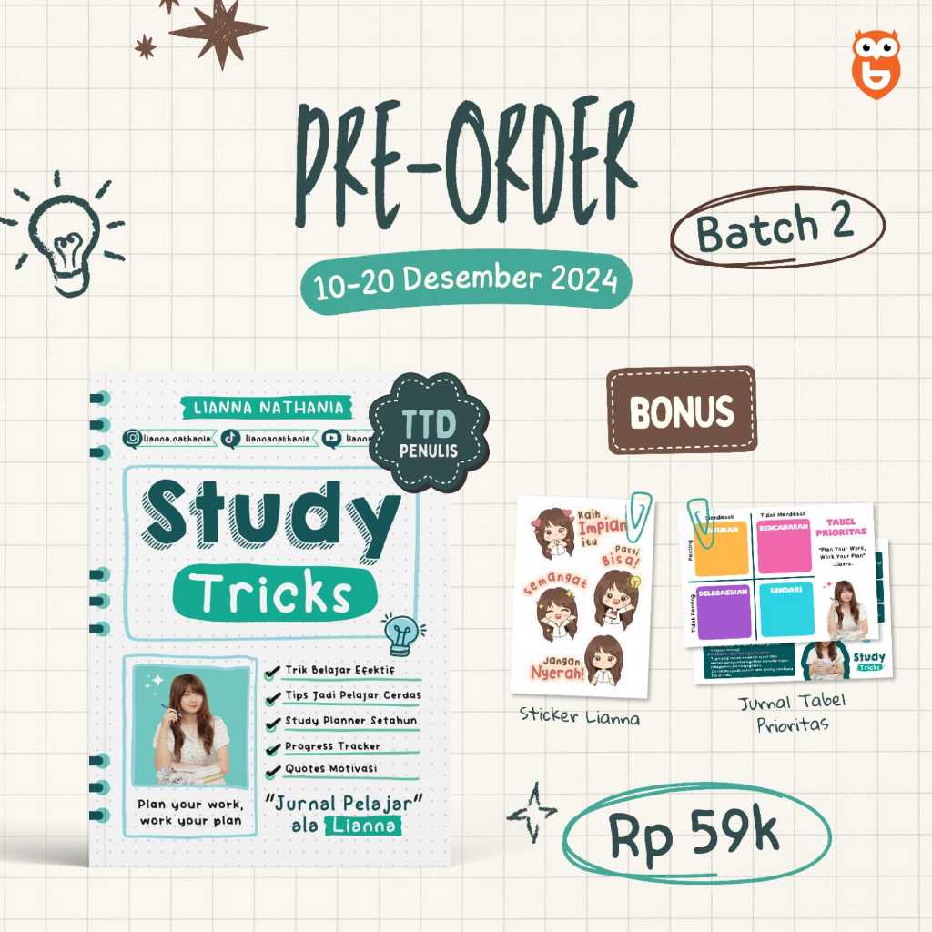 Jual [BATCH 2] Buku Study Tricks - Lianna Nathania - BMedia | Shopee Indonesia