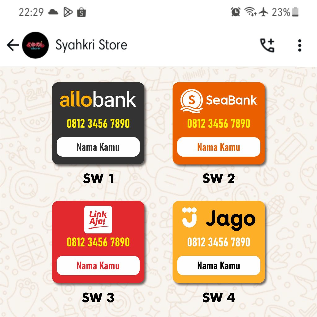 Jual Jasa Buat Sticker Whatsapp | Sticker Rekening Bank Custom | Shopee ...