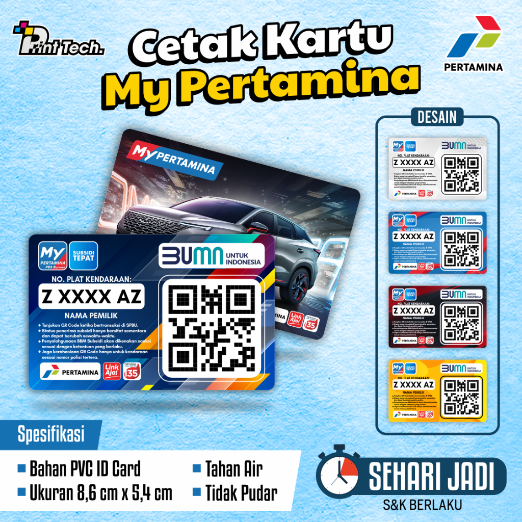 Jual Cetak Kartu Barcode My Pertamina Custom Foto | Shopee Indonesia