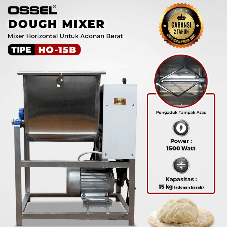 Jual OSSEL MIxer Horizontal 15kg Mixer Adonan Roti Kue Dough Mixer ...