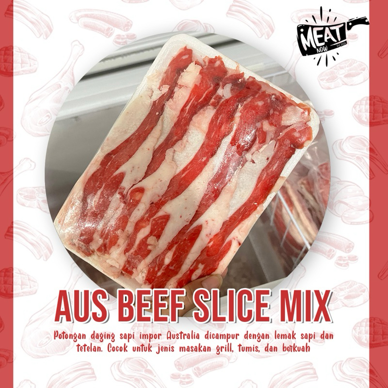 Jual AUS Beef Slice Mix Fat/ Daging Slice/Daging Surabaya/Slice Beef ...
