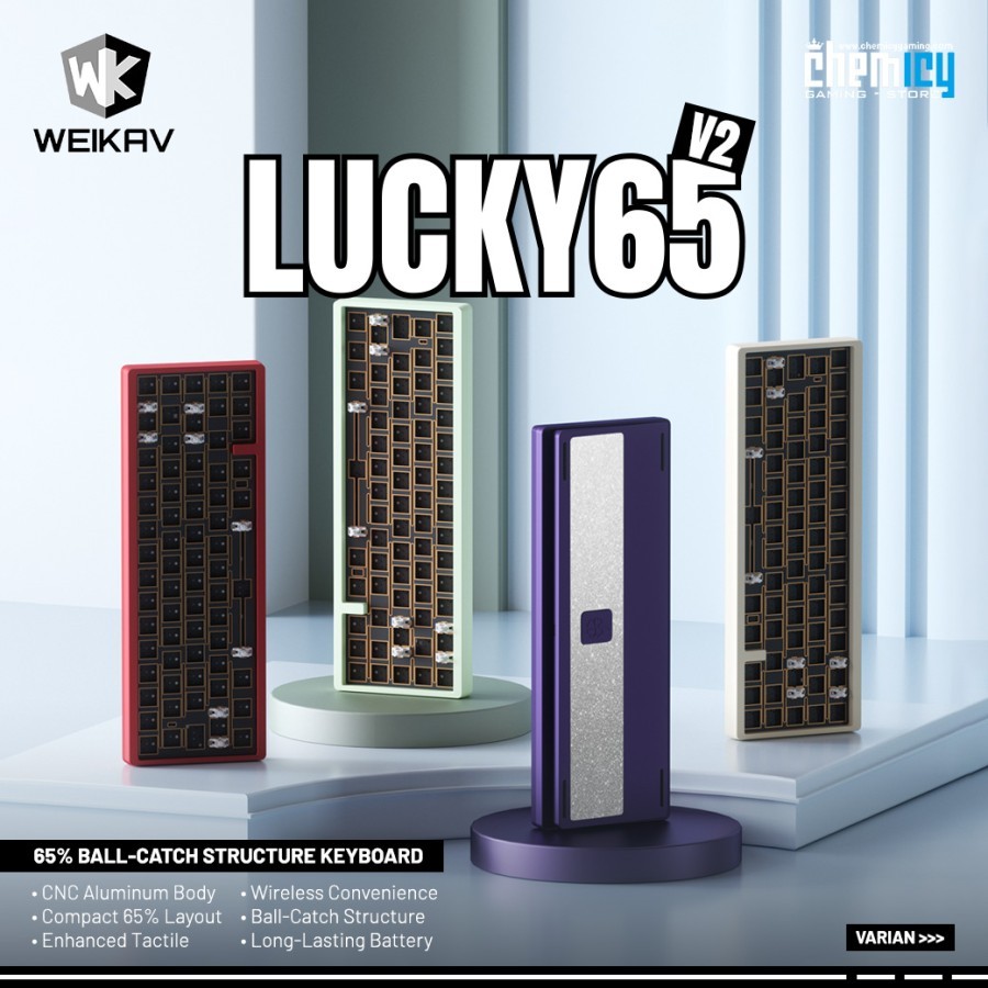 Jual Lucky65 V2 65% Wireless Mechanical Gaming Keyboard with QMK VIA ...