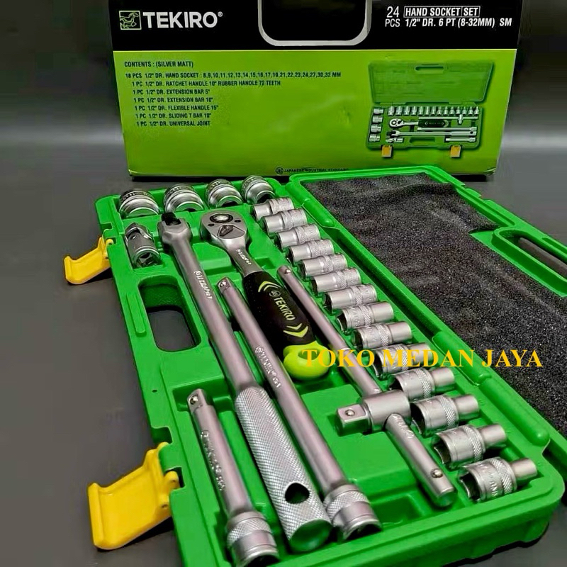 Jual KUNCI SOK SHOCK SET HAND SOCKET TEKIRO 24 PCS 6 PT 1/2” 8-32 MM | Shopee Indonesia