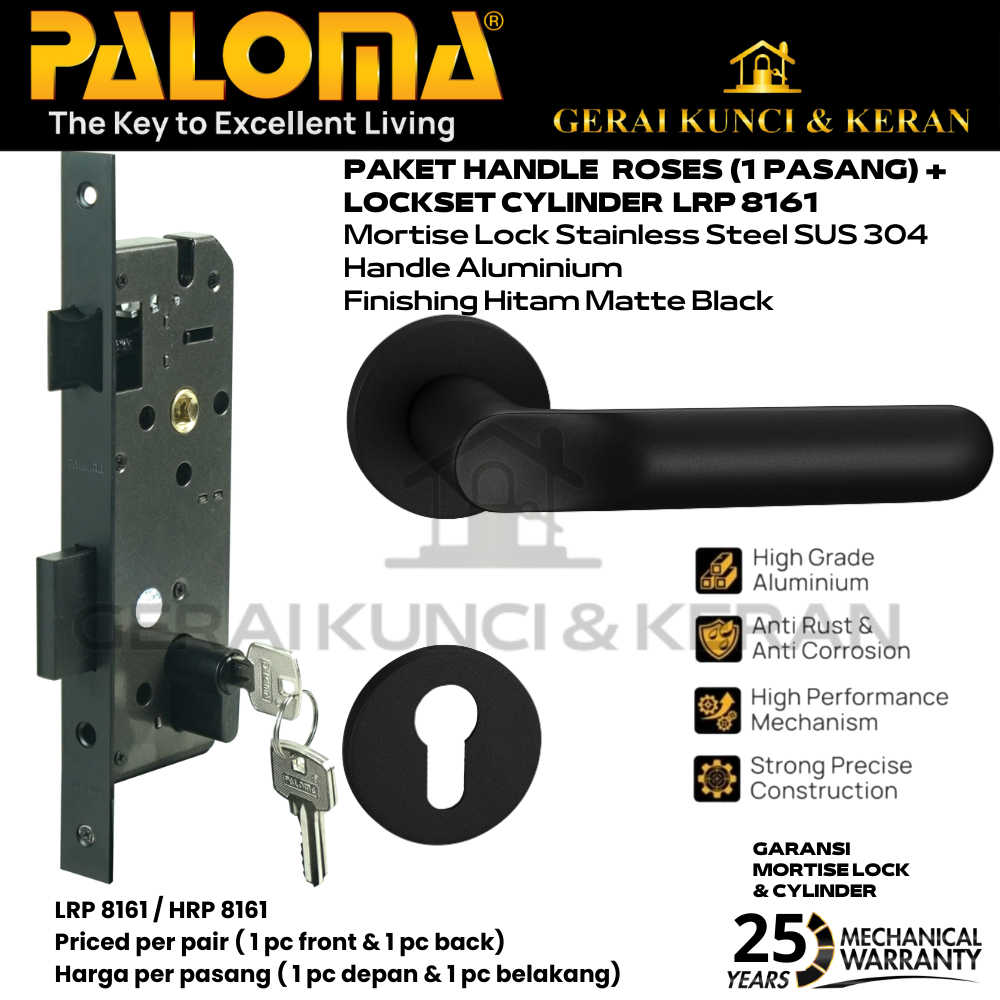 Jual PALOMA HRP LRP 8161 Gagang Pintu Door Handle Roses Set Material ...