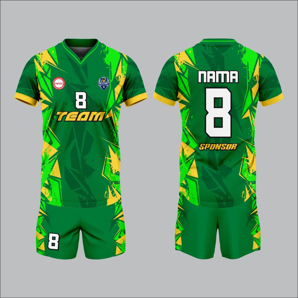 Jual Jersey voli terlaris / volly pria wanita full printing hijau ...