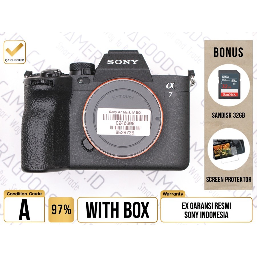 Jual Sony Alpha A7 Mark IV A7IV A74 Full Frame Camera Digital ...
