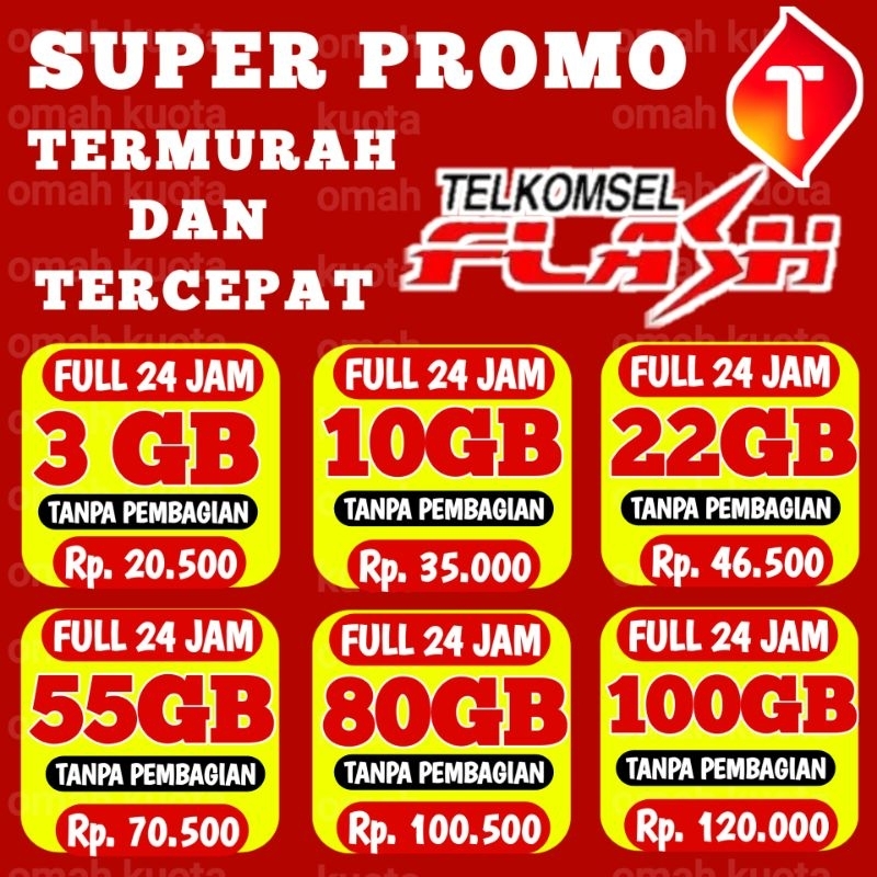 Jual PAKET DATA TELKOMSEL NASIONAL - KUOTA FLASH 3GB 10GB TELKOMSEL ...