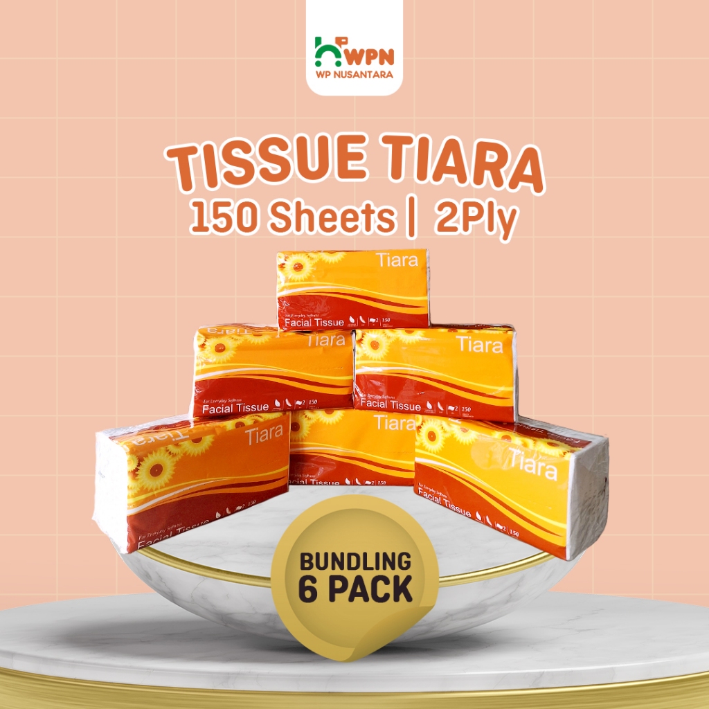 Jual PAKET 6 PACK / 10 PACK TISSUE TIARA Facial Tissue 150 Sheets 2 ply ...
