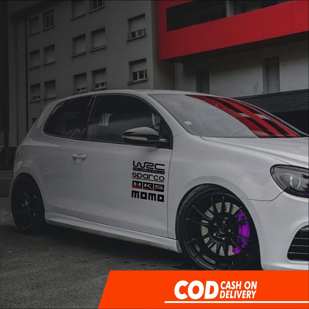 Jual sticker mobil sepaket racing wrc momo hks dll | Shopee Indonesia