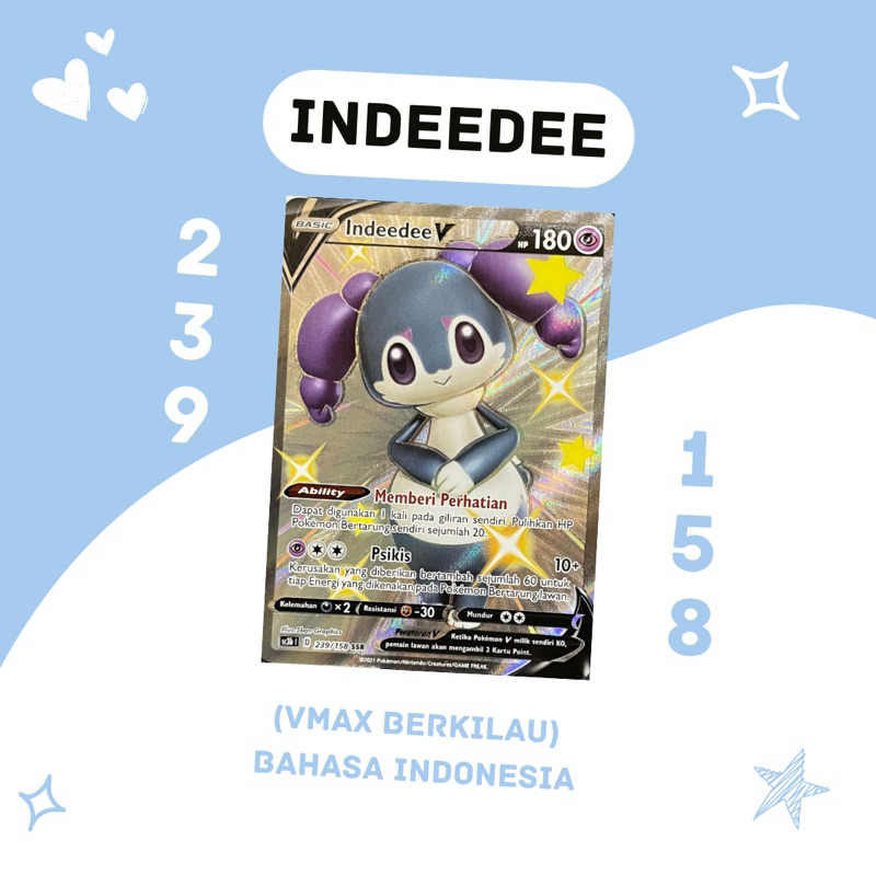Jual Indeedee V SSR SC3B 239/158 Pokemon TCG Indonesia | Shopee Indonesia