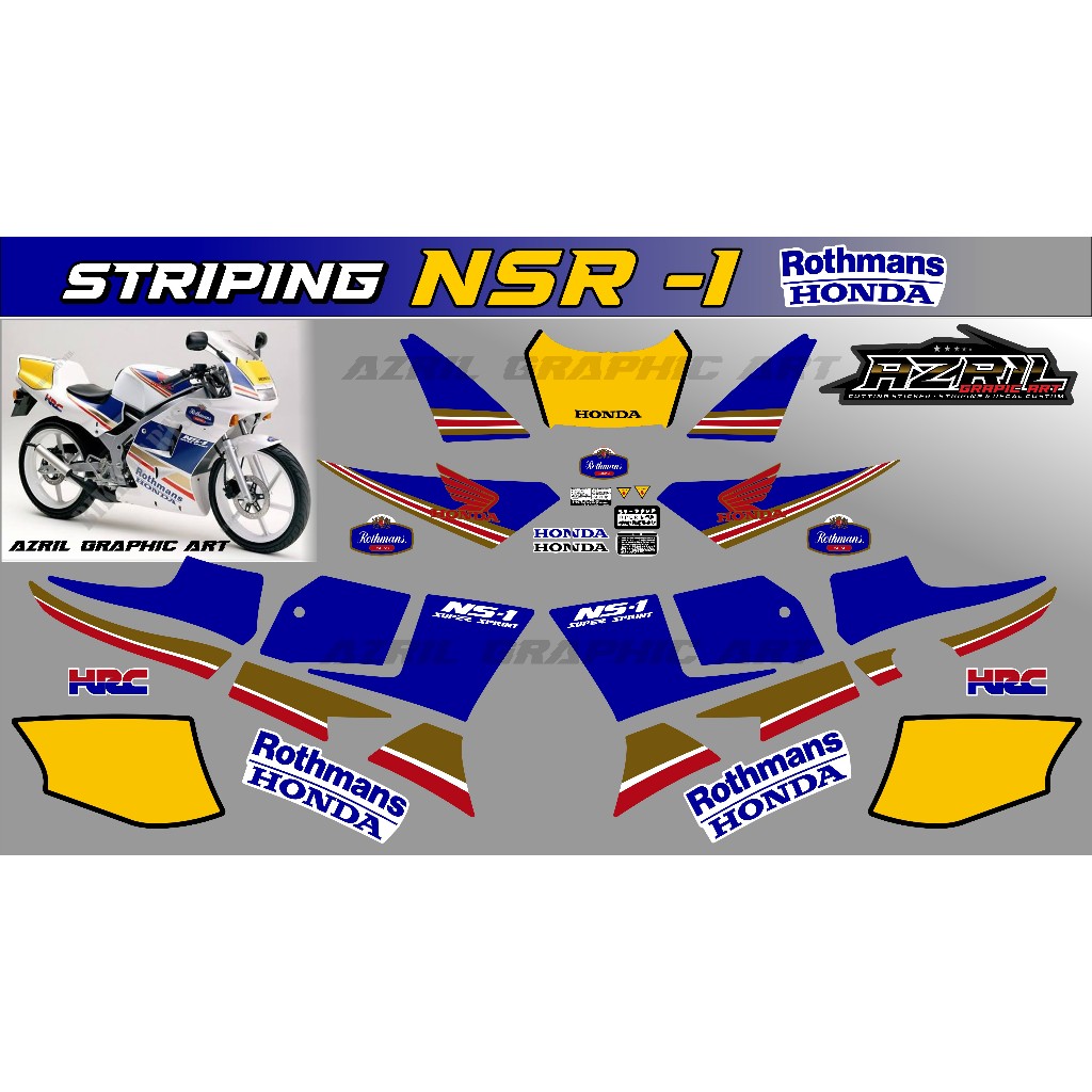 Jual Striping Decal Honda NSR 1 Rothmans | Shopee Indonesia