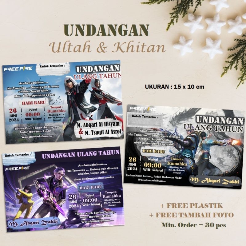 Jual undangan khitanan anak / undangan ulang tahun anak / undangan tema ...