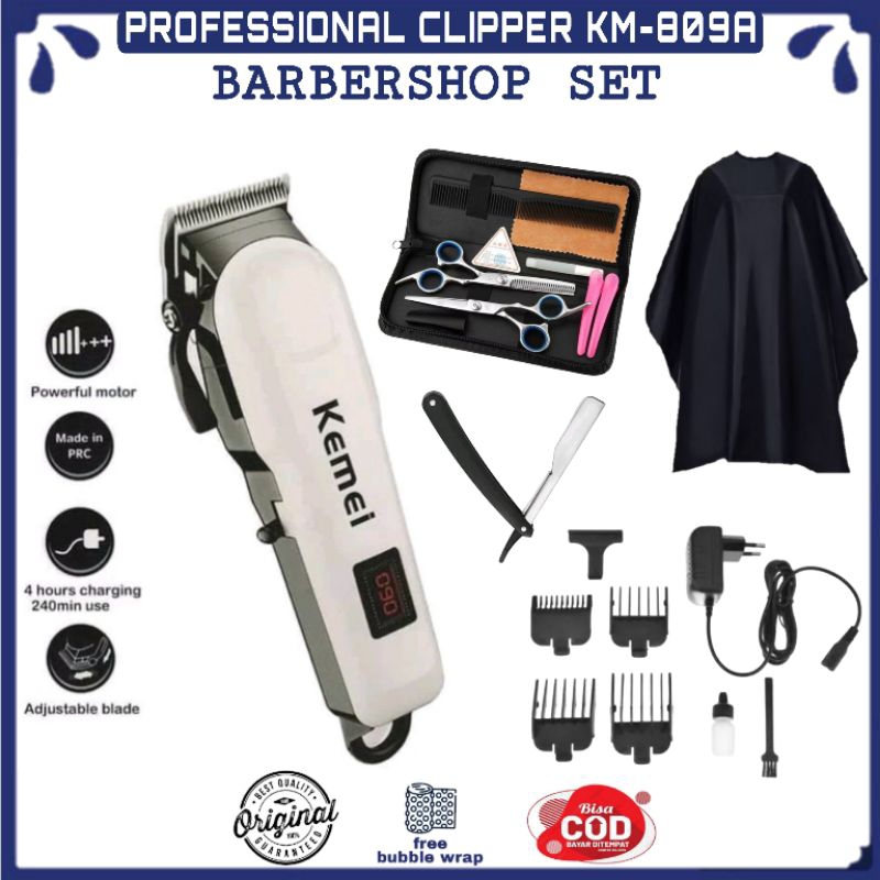 Jual Mesin Cukur Rambut Elektrik Profesional Hair Clipper LED Indikator Baterai Cas Kemei ...