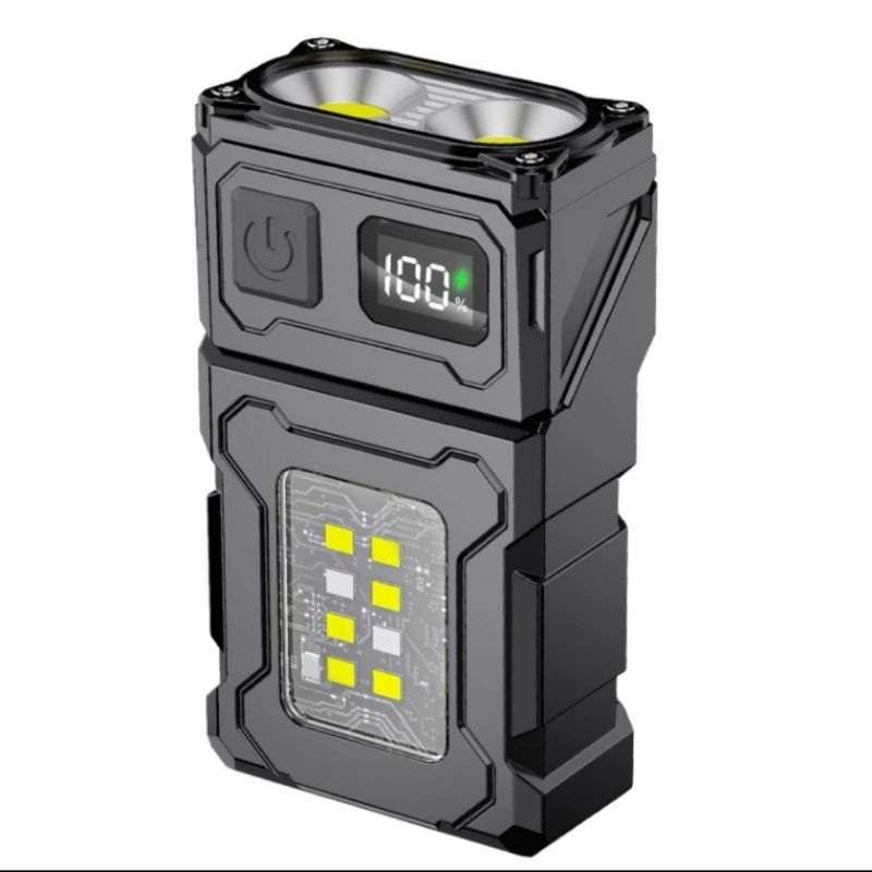 Jual Senter Flashlight COB putar adjustable angle mini magnetic warning ...