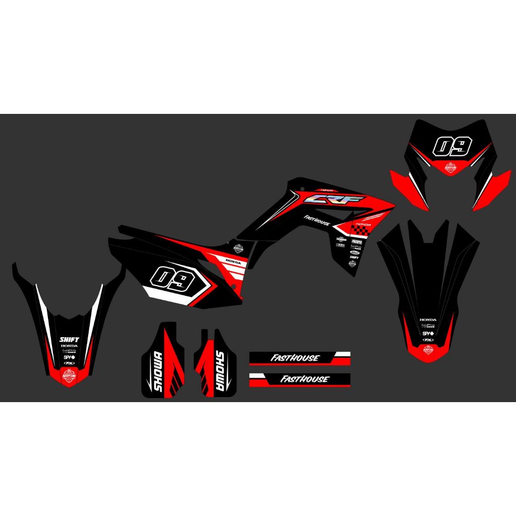 Jual Decal CRF 150L warna hitam merah list putih | Shopee Indonesia