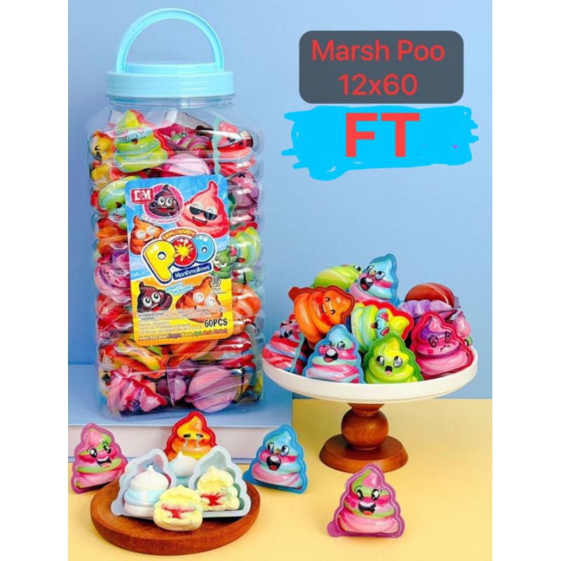 Jual permen marshmallow poo 60 pcs/toples | Shopee Indonesia
