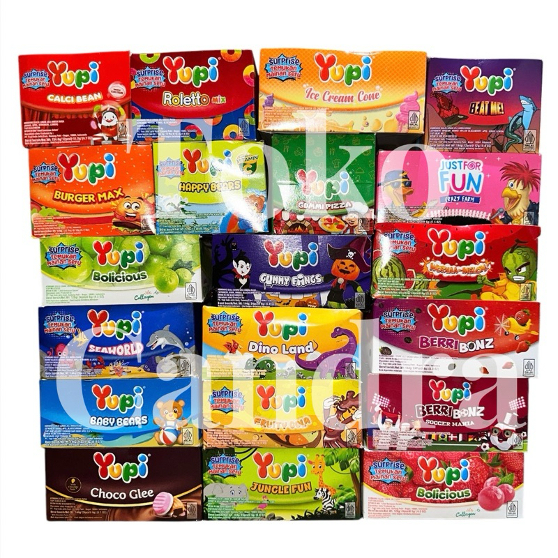 Jual YUPI ALL VARIAN / 144gr / isi 12 & 24pcs | Shopee Indonesia