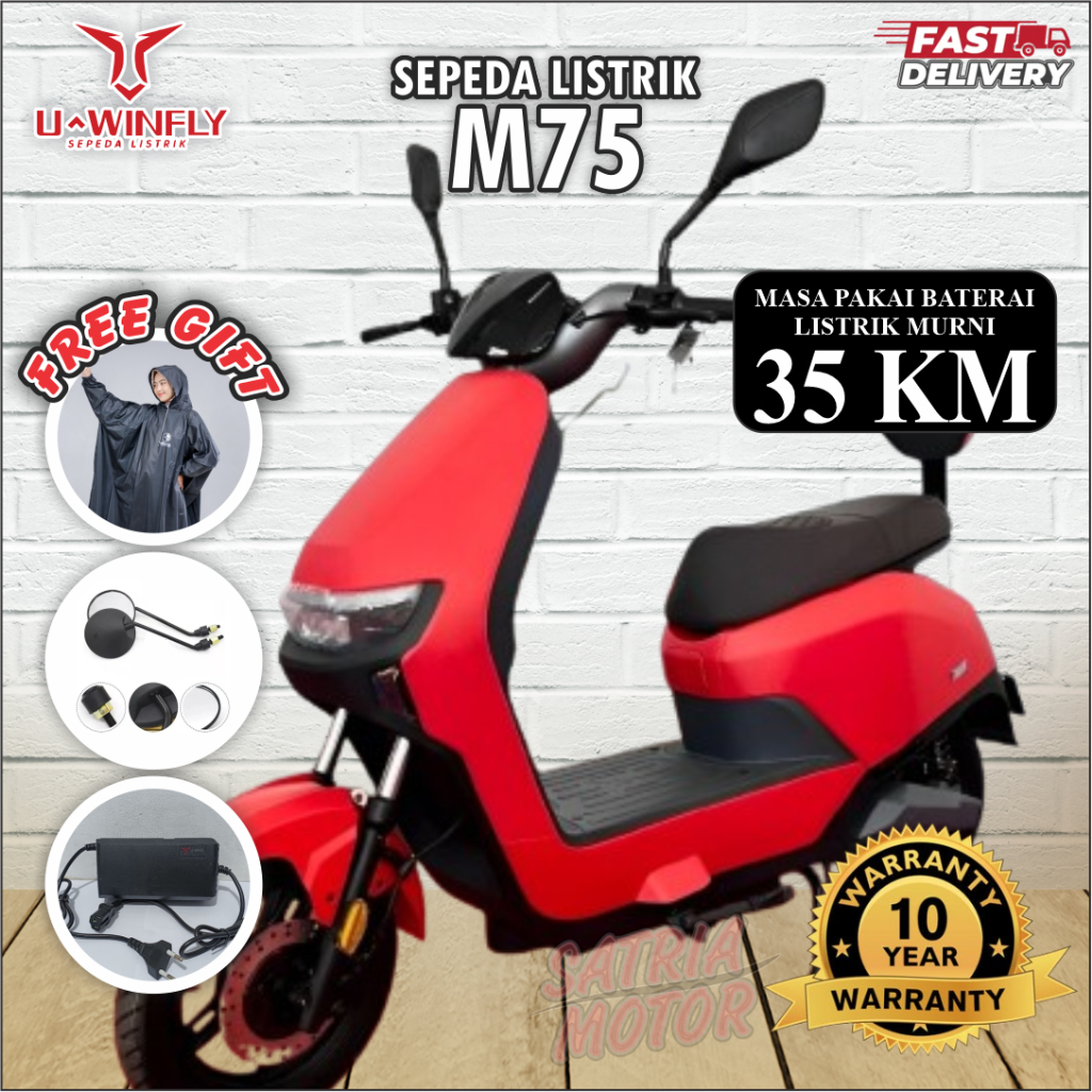 Jual U-WINFLY Sepeda Listrik terbaru m75 2024 Garansi Resmi uwinfly ...