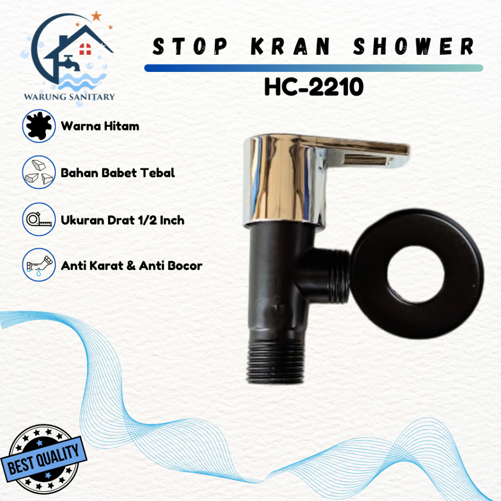 Jual STOP KRAN SHOWER SINGLE / KRAN SHOWER 1 LUBANG / STOP VALVE KRAN ...