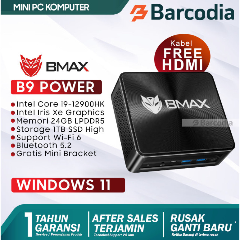 Jual BARCODIA Mini Pc Bmax B9 Power Intel Core i9 1Tb DDR5 24Gb Windows ...