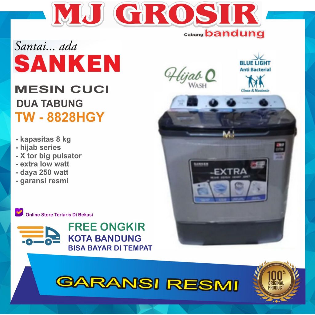 Jual MESIN CUCI SANKEN TW 8828 HGY 8KG 2 TABUNG TW-8828HGY 8KG X-TOR | Shopee Indonesia