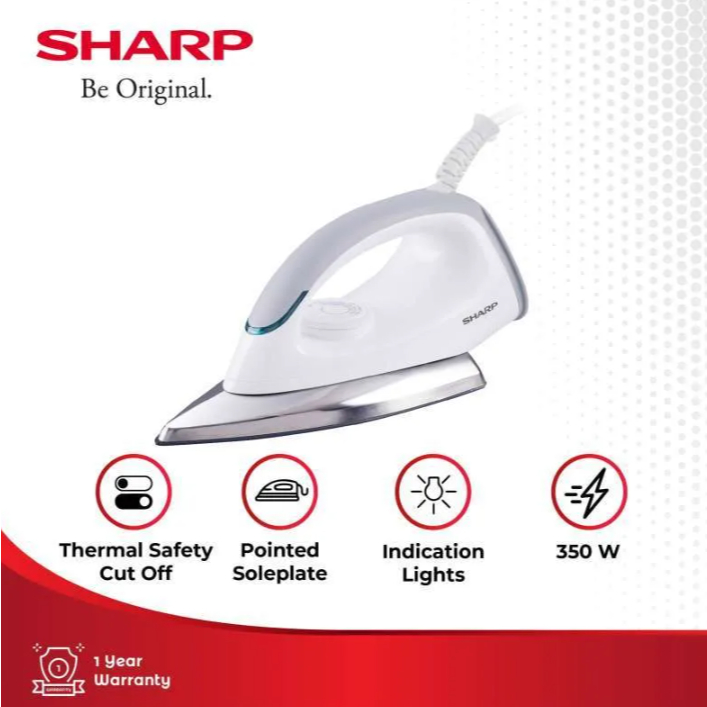 Jual SHARP EI-N10 WH/GY Setrika Listrik Dry Iron 350 Watt | Shopee ...