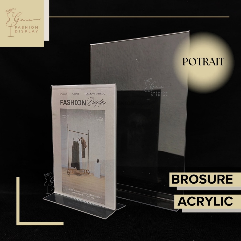 Jual Akrilik Brosur Potrait Papan Brosur Acrylic A4 Dan A5 Kertas Papan ...