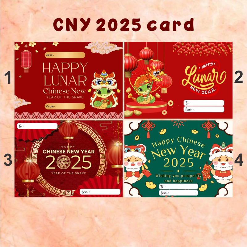 Jual KARTU UCAPAN IMLEK CNY 2025 CHINESE NEW YEAR GREETING CARD 044 | Shopee Indonesia