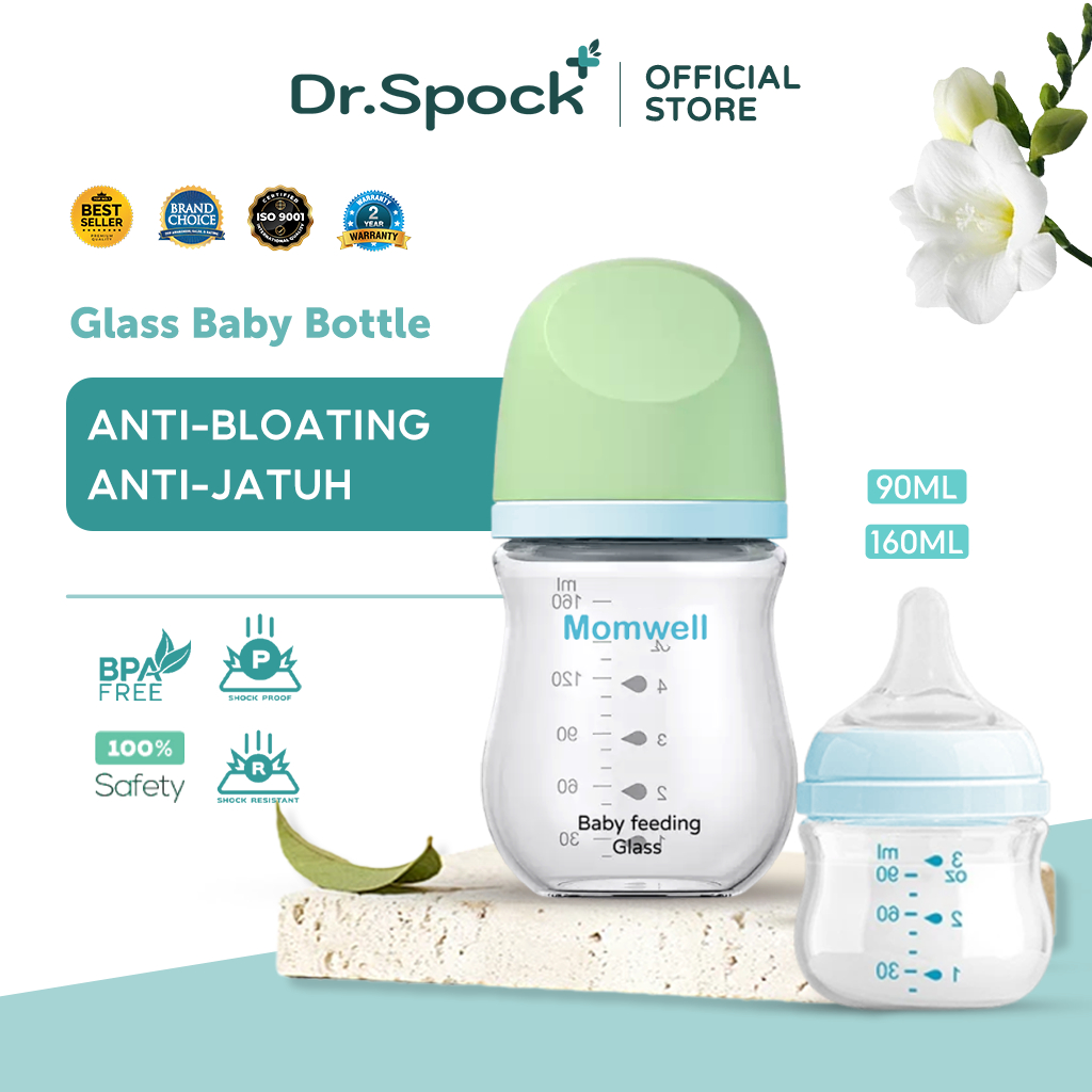 Jual Dr.Spock Botol Bayi Newborn BPA Free / Dot Bayi Botol Susu Kaca 90ml/160ml Botol Susu Bayi ...