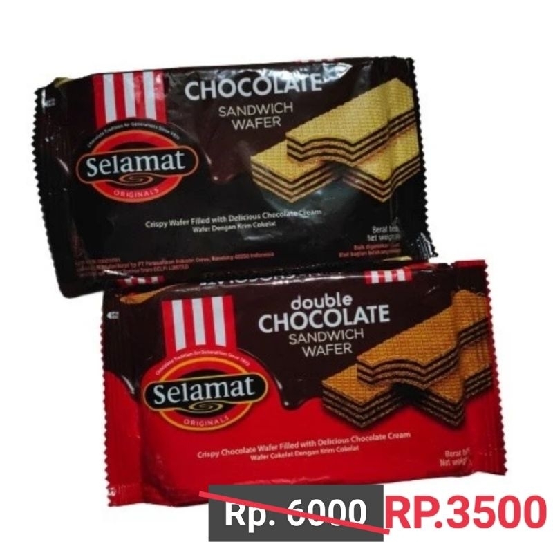 Jual PROMO !!! WAFER SELAMAT 145 gr DOBEL CHOCOLATE MERAH DAN COKLAT ...