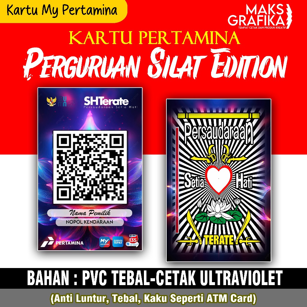 Jual KARTU PERTAMINA | KARTU BARCODE MY PERTAMINA SPESIAL EDITION PERGURUAN SILAT INDONESIA ...