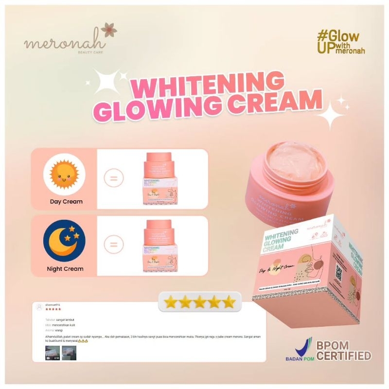 Jual MERONAH WHITENING GLOWING CREAM | Shopee Indonesia