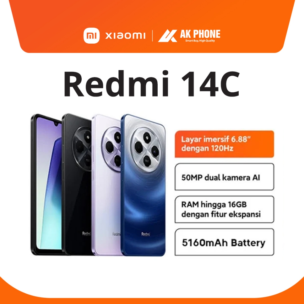 Jual Xiaomi Redmi 14C 6/128GB & 8/256GB Garansi Resmi (AK PHONE JAMBI ...