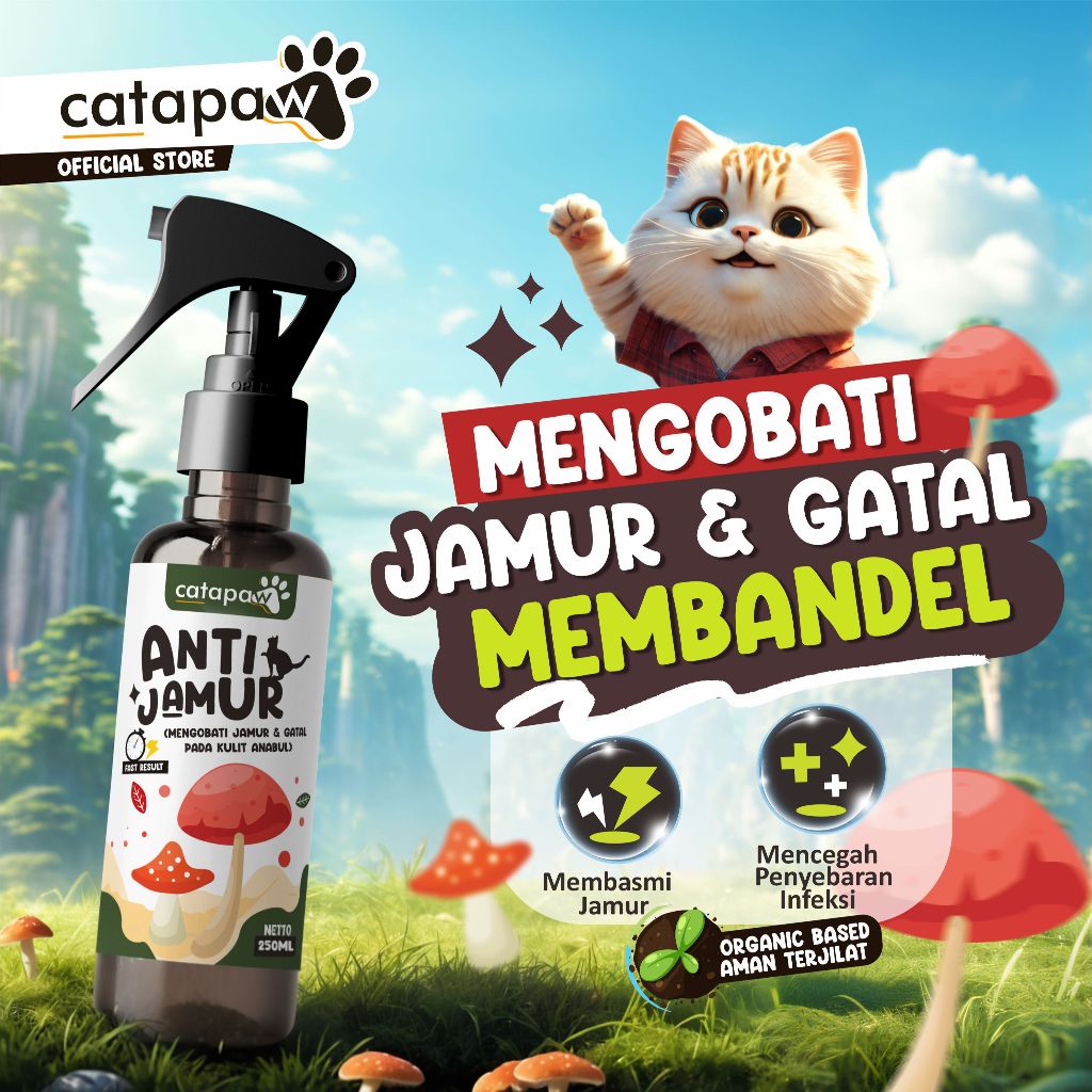 Jual CATAPAW Obat Jamur Kucing Anjing Masalah Infeksi Kulit Gatal Luka ...