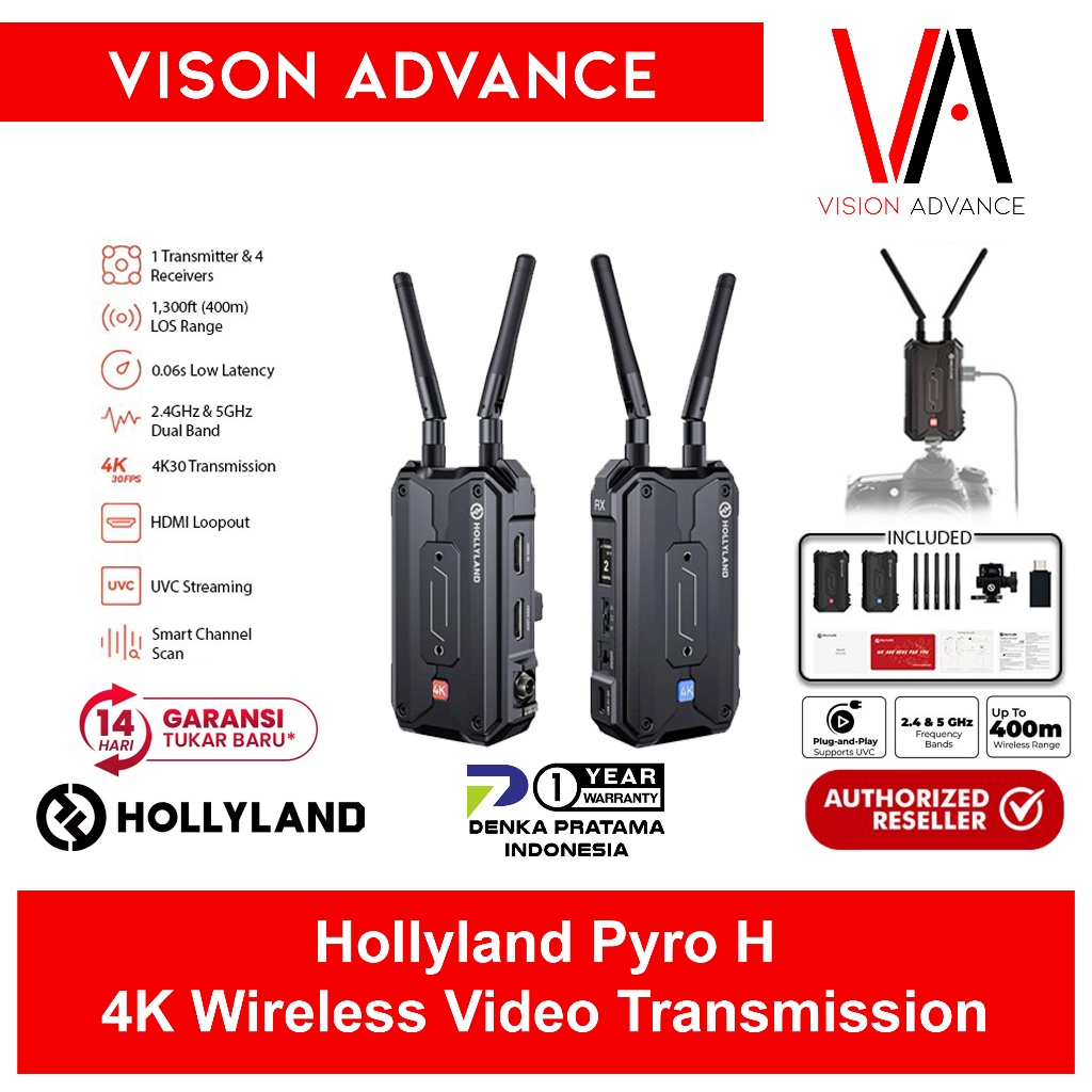 Jual Hollyland Pyro H 4K UHD HDMI Wireless Video Transmission System Transmitter + Receiver ...