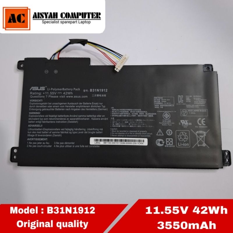 Jual Baterai Asus Vivobook E510 E510M E510MA L510 L510M - B31N1912 ...
