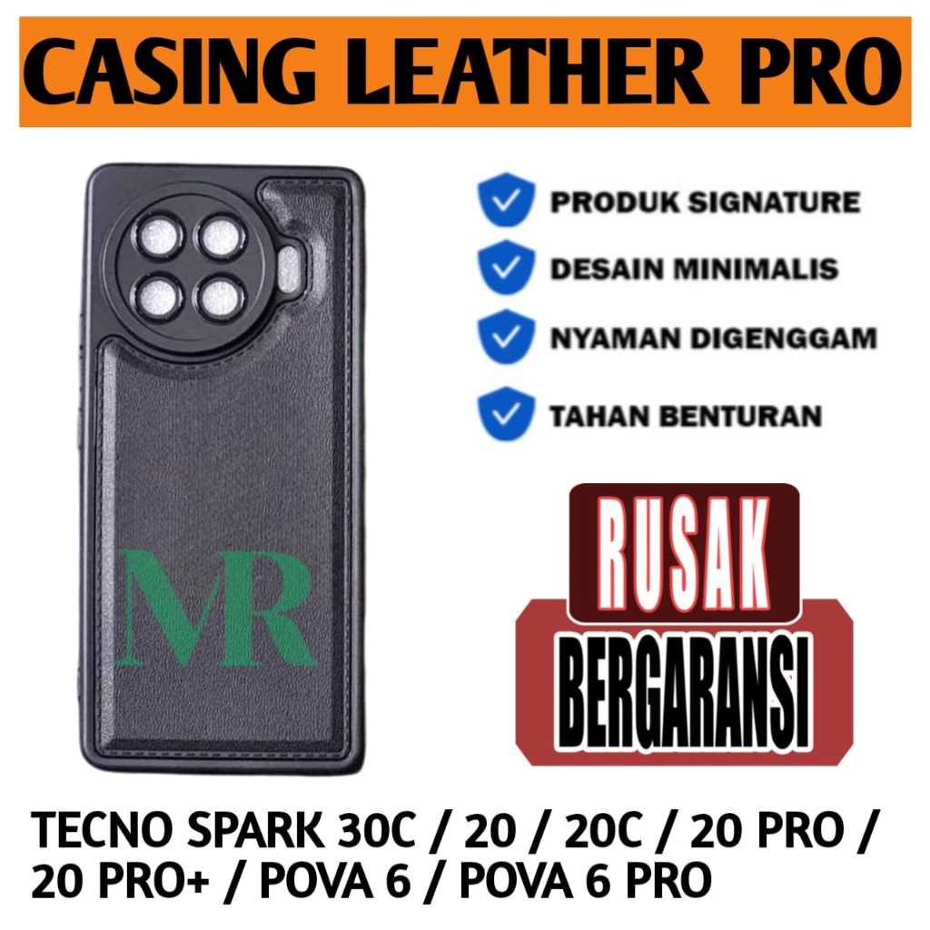 Jual CASING SOFTCASE LEATHER PRO BLACK FOR TECNO SPARK 30C / 30 PRO / SPARK 20 / SPARK 20C ...