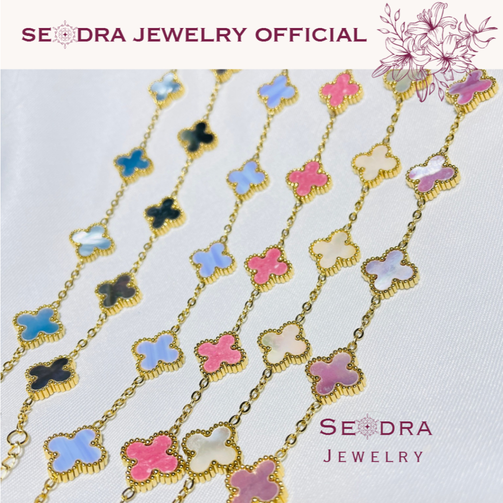 Jual SEODRA • Yuna Pastel Bracelet Clover 18k Gold Plated • Gelang ...