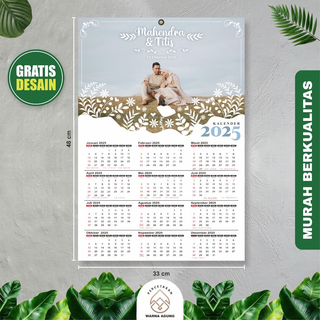 Jual TERMURAH | CETAK KALENDER CUSTOM BAHAN TEBAL | GRATIS DESAIN ...