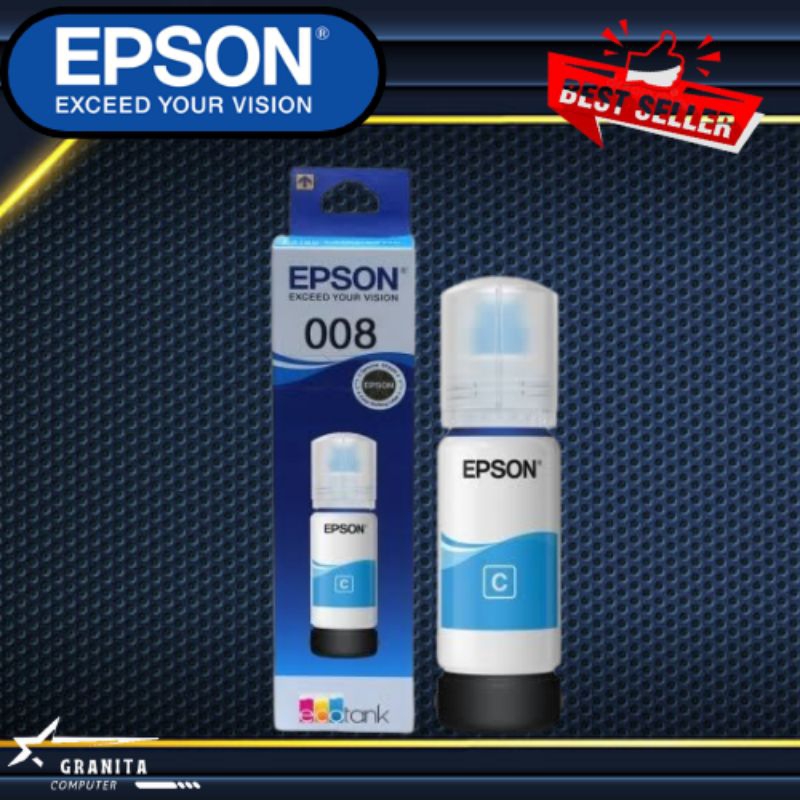Jual Tinta Epson 008 Cyan Original Epson L6460, L6490, L6550 | Shopee ...