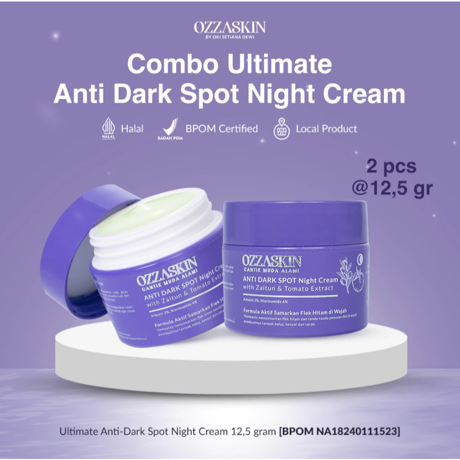 Jual COMBO Ultimate ANTI DARK SPOT NIGHT CREAM OZZASKIN Official ...