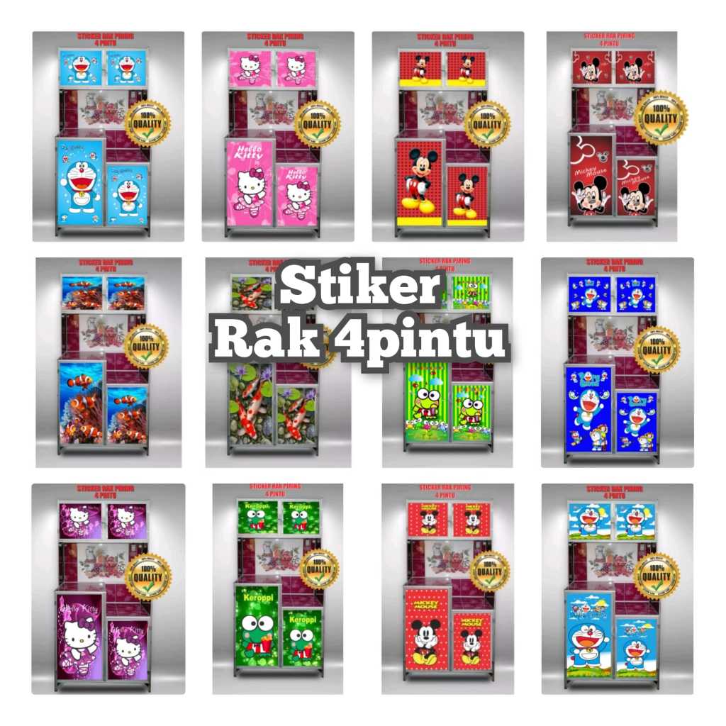 Jual Stiker Rak Piring 4 Pintu Motif Karakter | Shopee Indonesia