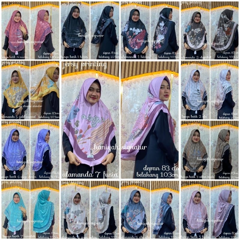 Jual kerudung bergo motif yura jersey premium uk jumbo ,hijab instan ...